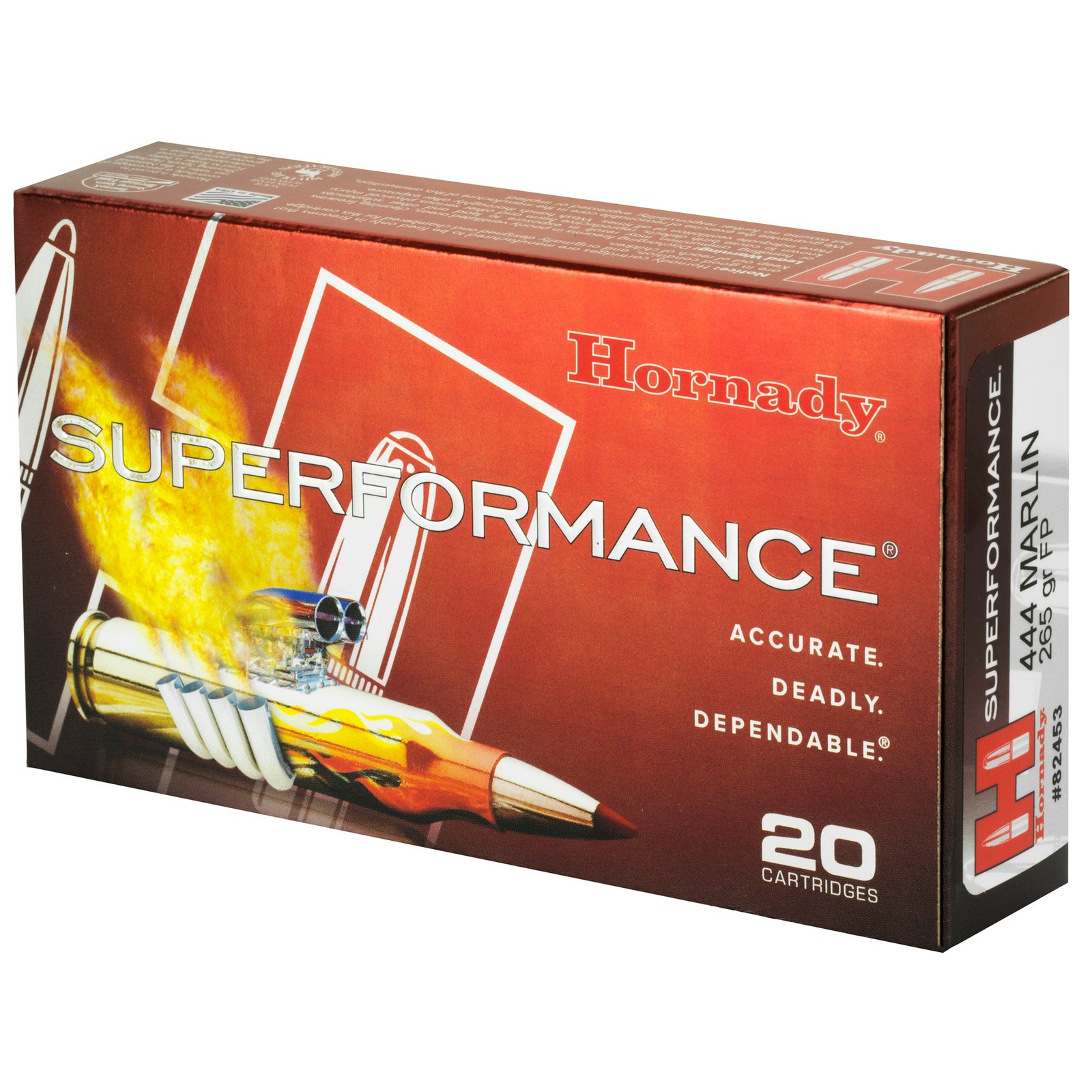 Hornady, Superformance, 444 Marlin, 265 Grain, Interlock, Flat Point ...